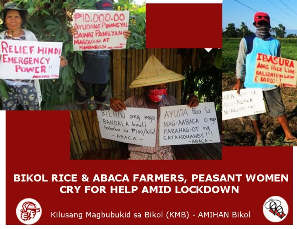 Bicol rice and abaca farmers, peasant women cry for help amid lockdown - Amihan
